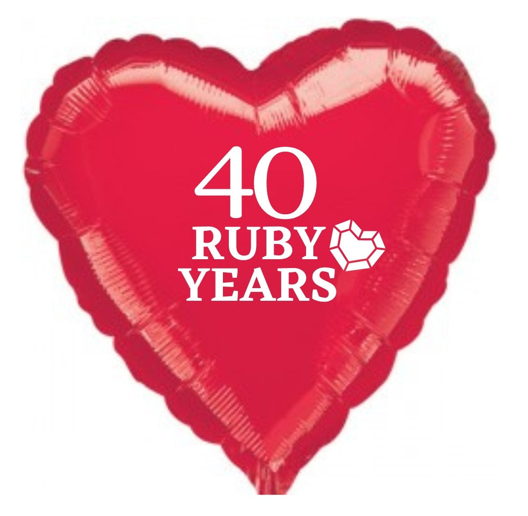 40 Ruby Years Vinyl Message Foil – Talking Balloons