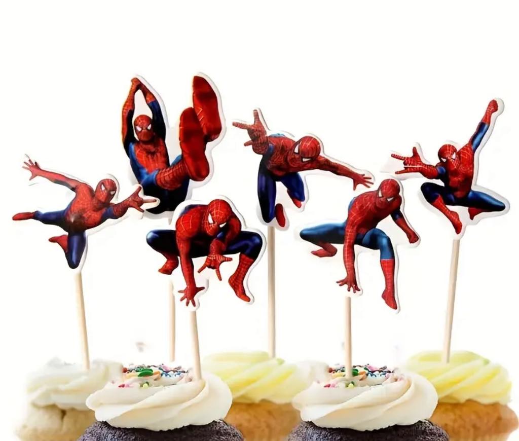 Spider-Man Cupcake Toppers – Talking Balloons