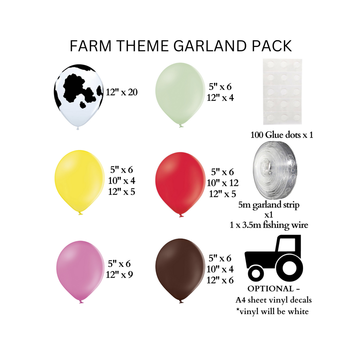 DIY Farm Theme Garland Pack – Talking Balloons