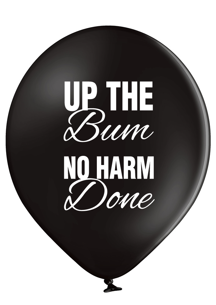 Up The Bum No Harm Done | Latex Balloons – Talking Balloons